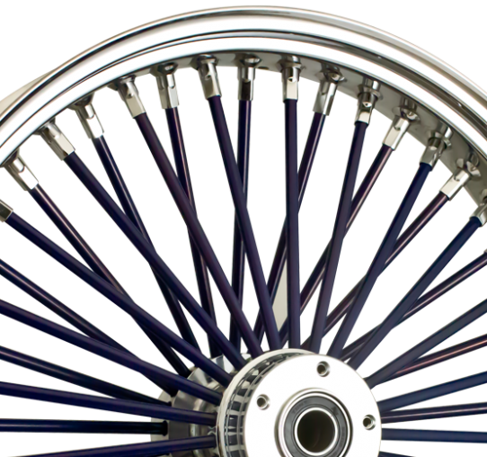 Black Spokes Chrome Nipples Motorcycle Wheel | Custom Rims